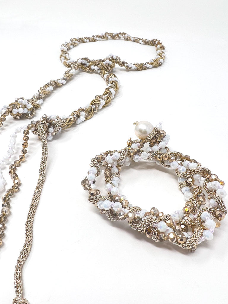 Limoncello Crystal Silk Wrap Bracelet | CocoIndigo